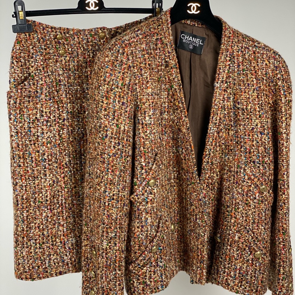 Chanel Multicolor Tweed 2 Piece Suit Jacket - Gem
